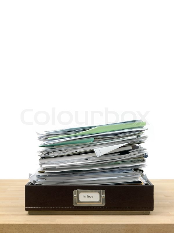 In and out office trays in an office ... | Stock Photo | Colourbox