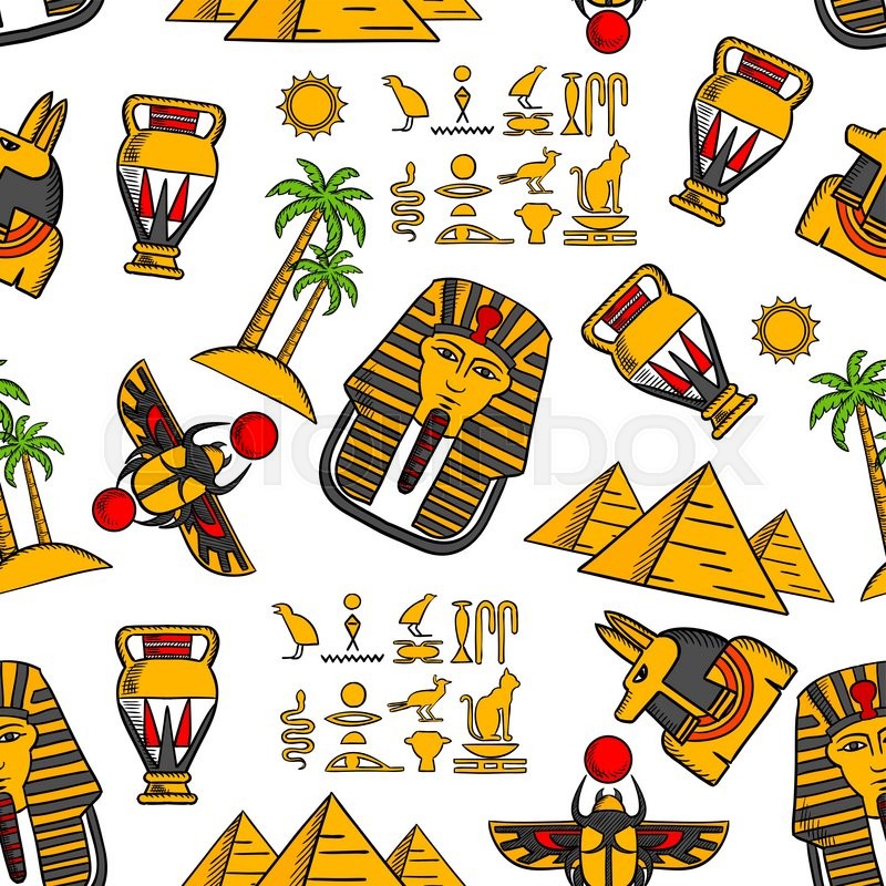 Seamless pattern of ancient egyptian ... | Stock vector | Colourbox