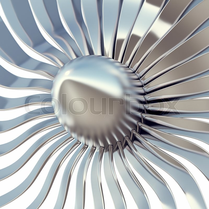 Turbo jet engine blades close-up. 3d ... | Stock image | Colourbox