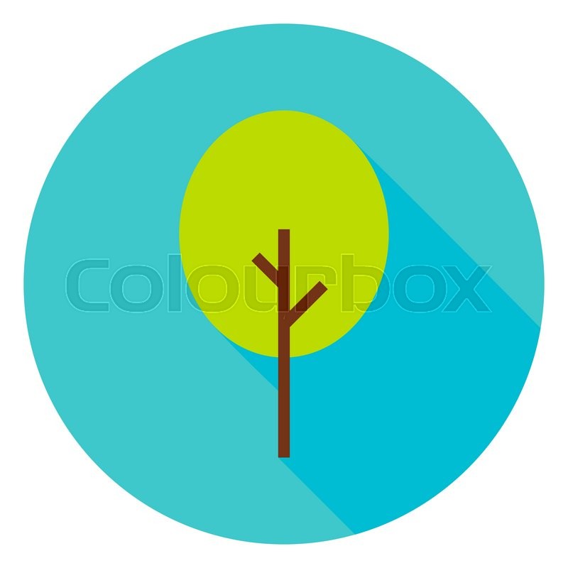 Garden Green Tree Circle Icon. Flat ... | Stock vector | Colourbox