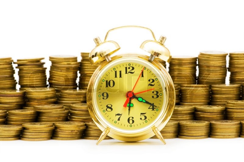 Time is money concept with clock and ... | Stock image | Colourbox