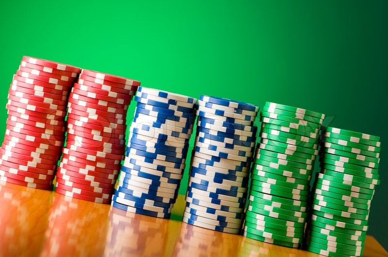 Stack of casino chips against gradient ... | Stock image | Colourbox
