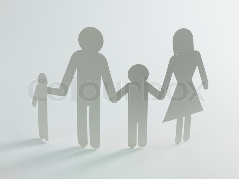 A family cutout shape isolated against ... | Stock image | Colourbox