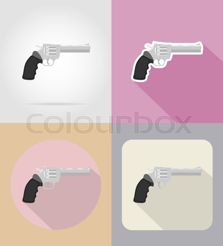 Modern weapon firearms flat icons ... | Stock vector | Colourbox