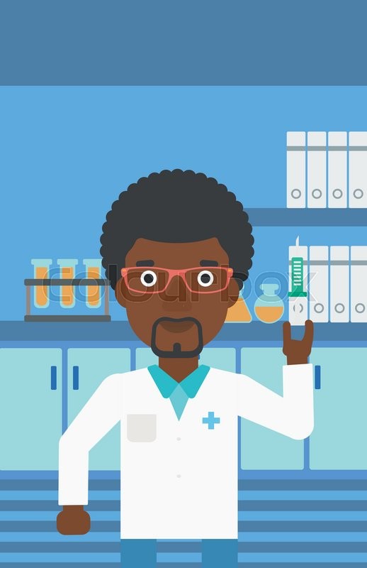 An african-american laboratory ... | Stock vector | Colourbox