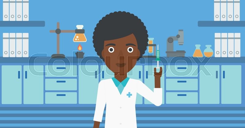 An african-american laboratory ... | Stock vector | Colourbox