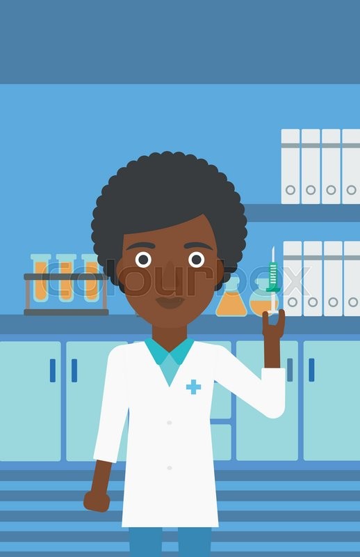 An african-american laboratory ... | Stock vector | Colourbox