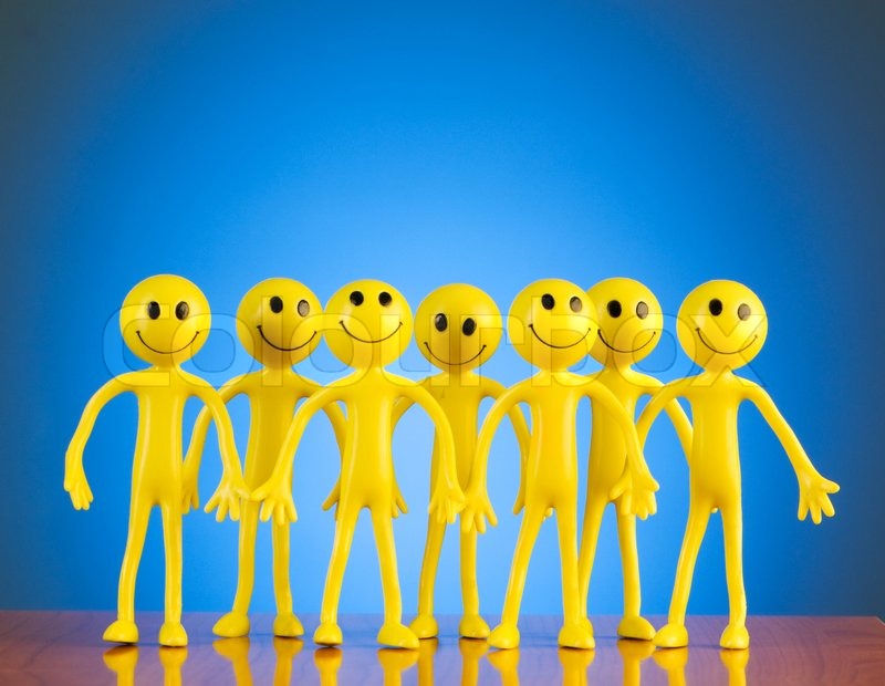 Leadership concept with smilies against ... | Stock image | Colourbox