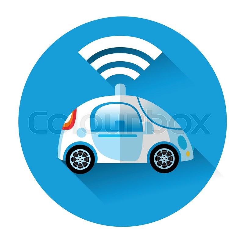 Car With Wifi Internet Icon Flat ... | Stock vector | Colourbox