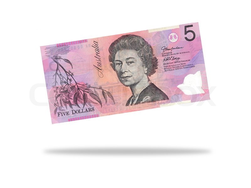 Australian five dollar note isolated ... | Stock image | Colourbox