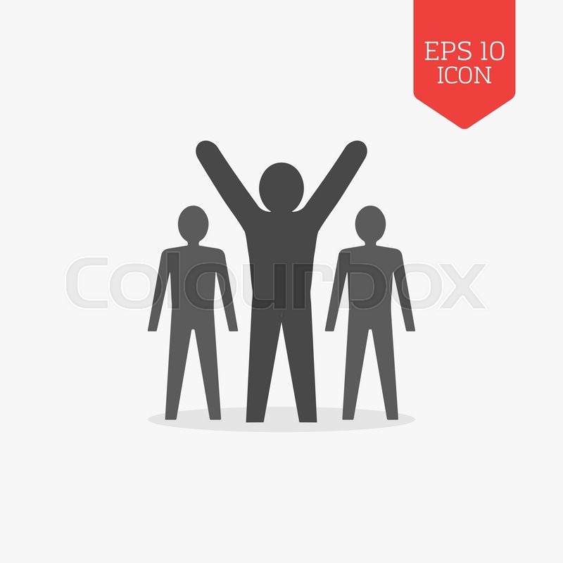 Man with raised hands, leadership, ... | Stock vector | Colourbox