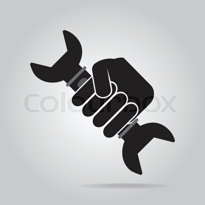 Hand holding with working tool icon | Stock vector | Colourbox