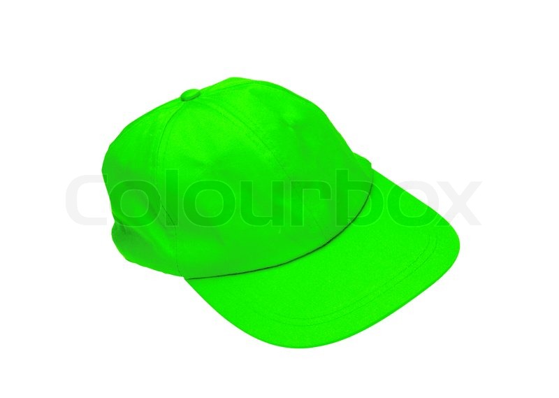 Green baseball cap isolated on white | Stock image | Colourbox