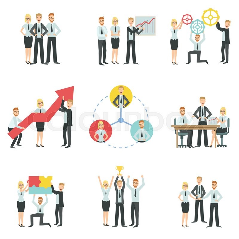Business Team Working Together ... | Stock vector | Colourbox
