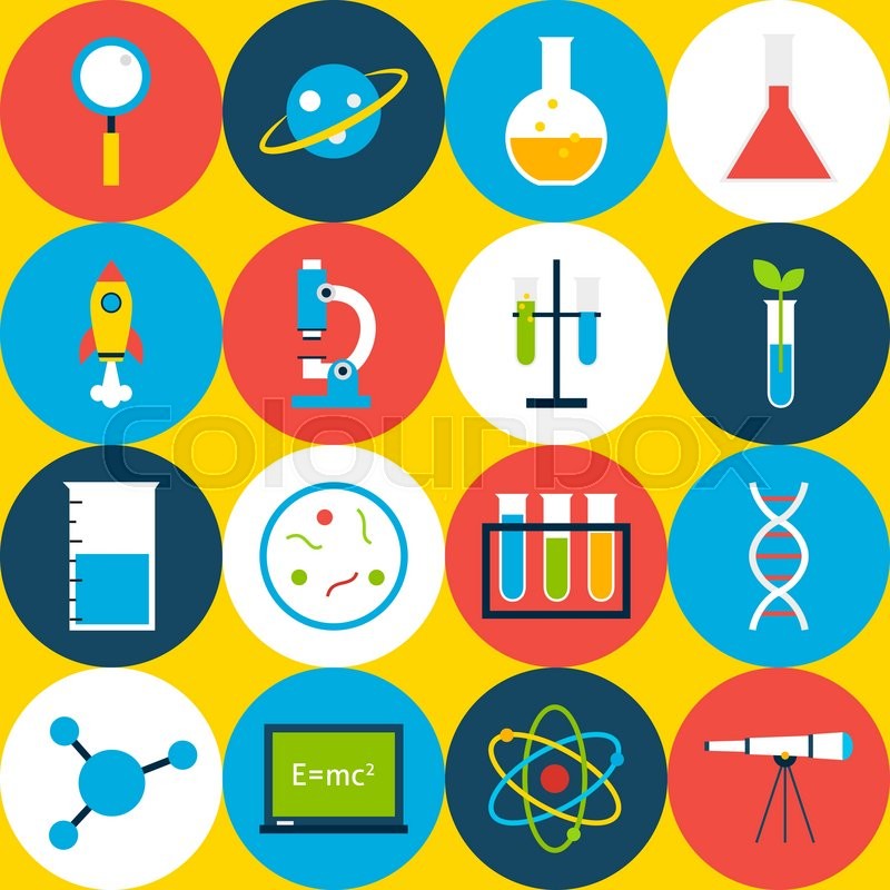 Yellow Tile Science Background with ... | Stock vector | Colourbox