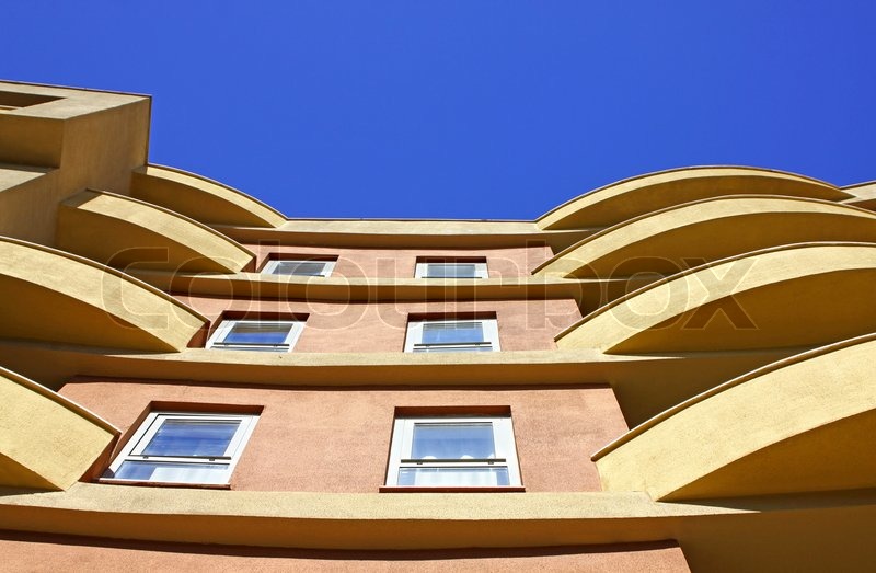 Close-up modern building with blue sky ... | Stock image | Colourbox