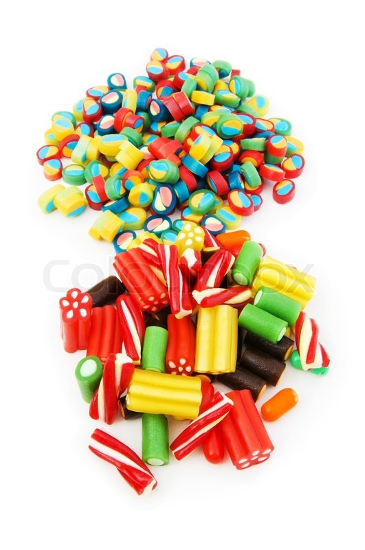 Colourful sweets isolated on the white ... | Stock image | Colourbox