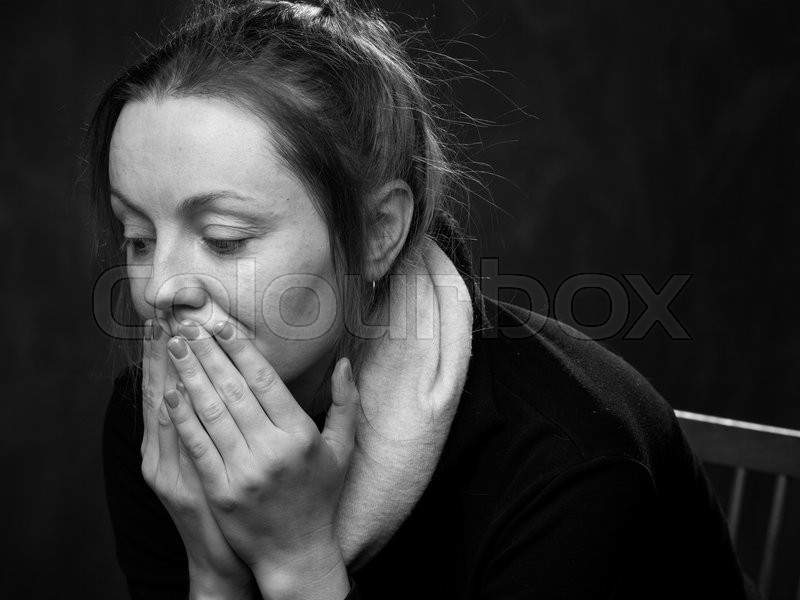Portrait of a young sad disoriented ... | Stock image | Colourbox