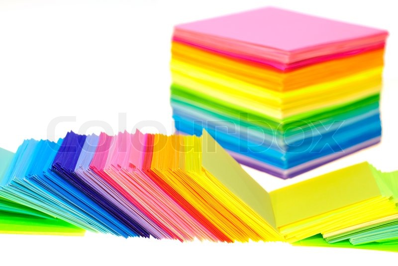 Various color paper stack like a ... | Stock Photo | Colourbox
