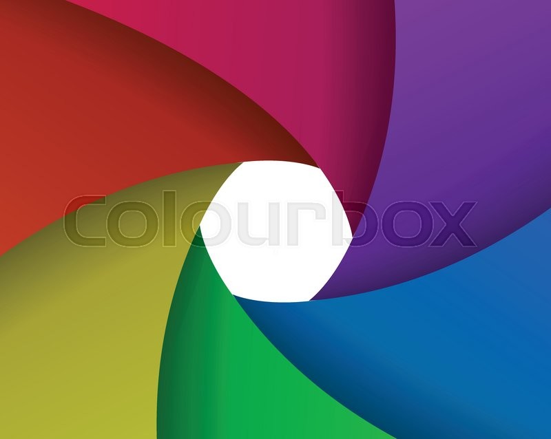 Abstract color aperture blades ... | Stock vector | Colourbox