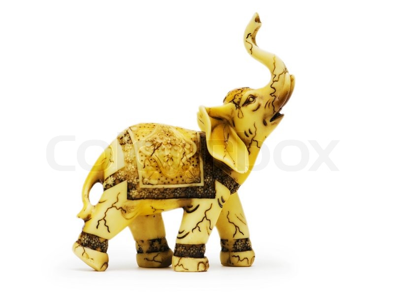 Elefant legetøj isoleret på den hvide ... | Stock foto | Colourbox