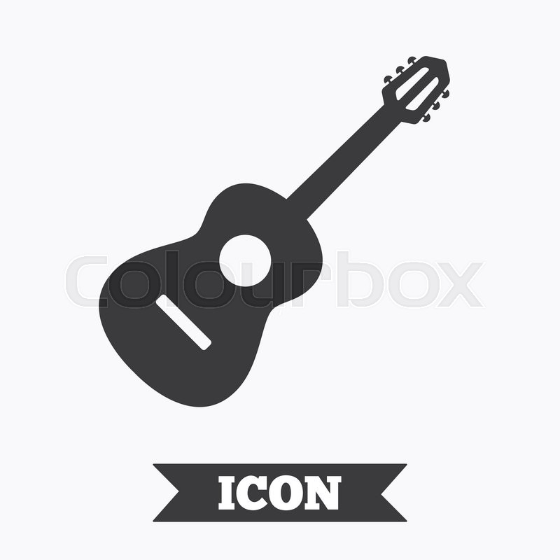 Acoustic guitar sign icon. Music ... | Stock vector | Colourbox