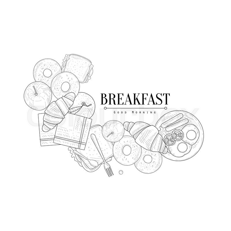 Full English Breakfast Set Hand Drawn ... | Stock vector | Colourbox