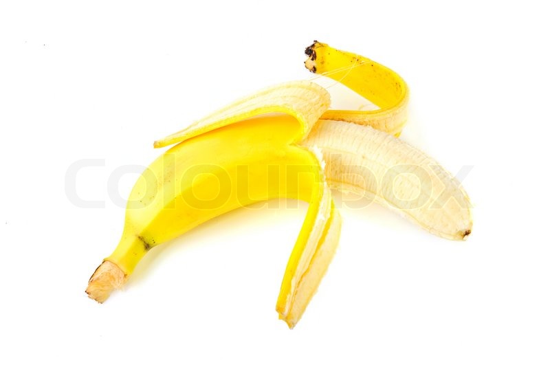 Ein einziger geschält frische Banane ... | Stock Bild | Colourbox