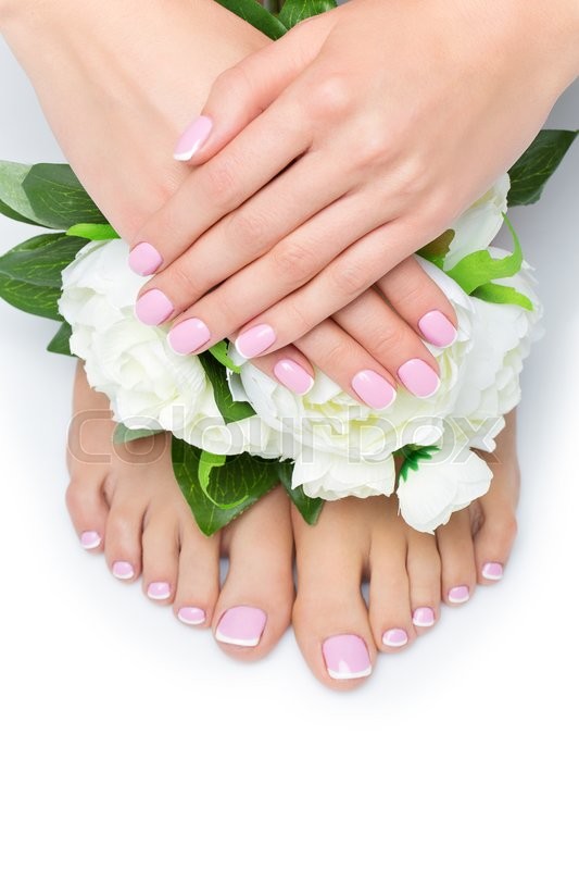 Beautiful woman hands and feet with ... | Stock image | Colourbox