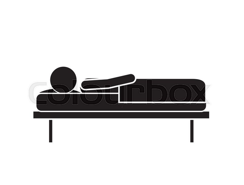 Person lying in bed isolated icon ... | Stock vector | Colourbox