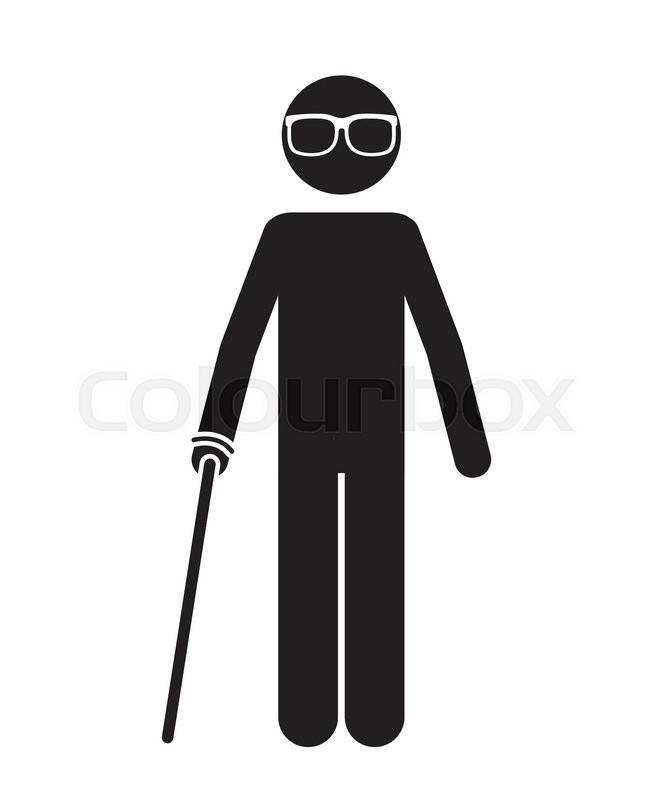 Blind person isolated icon design, ... | Stock vector | Colourbox