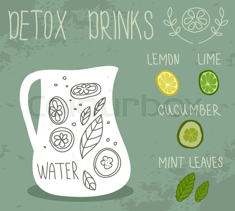 Detox drink. Vector illustration. | Stock vector | Colourbox