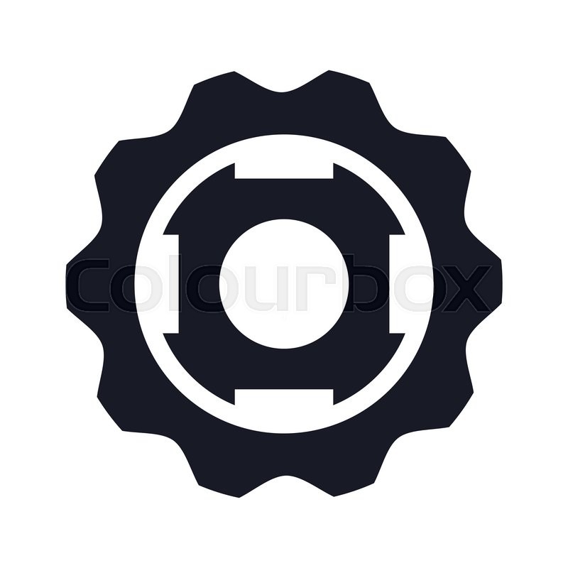 Flat design single gear icon vector ... | Stock vector | Colourbox