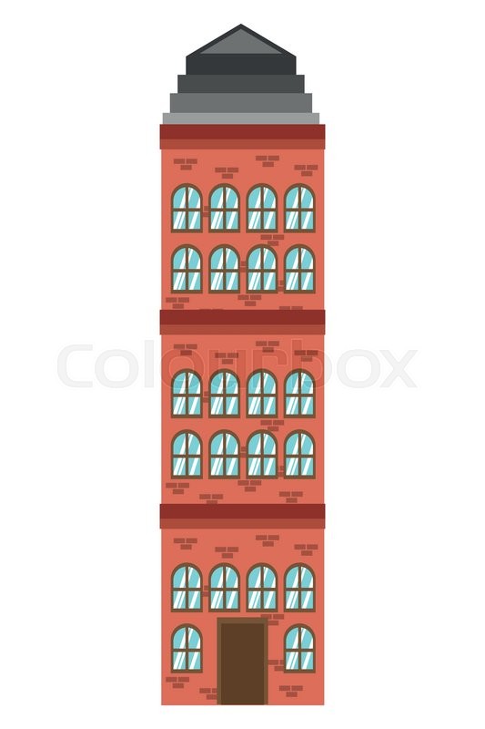 Flat design single building icon ... | Stock vector | Colourbox