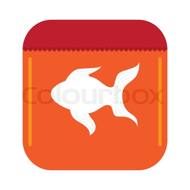 Flat design fish food icon vector ... | Stock vector | Colourbox