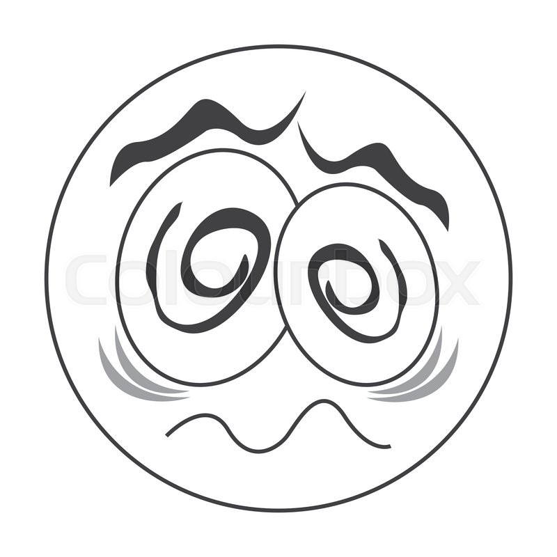 Flat design traumatized face emoticon ... | Stock vector | Colourbox