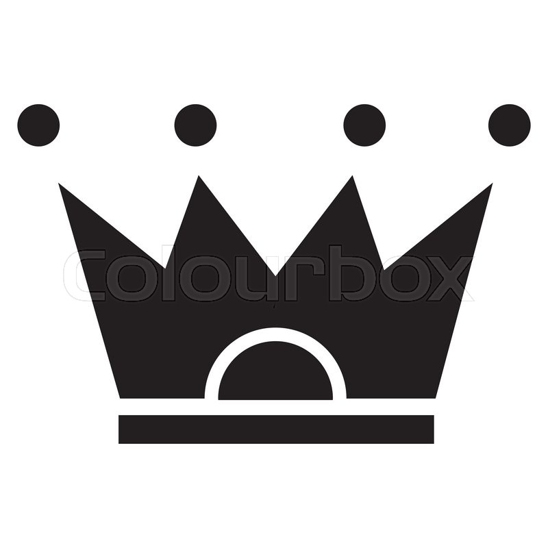 Flat design crown pictogram icon ... | Stock vector | Colourbox