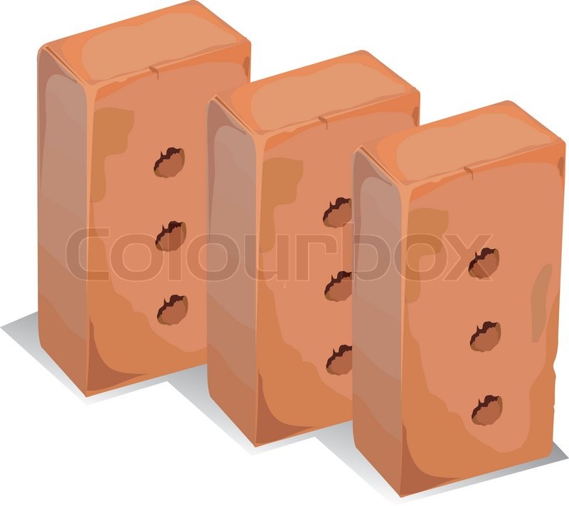 Three building blocks isolated over a white background, illustration ...