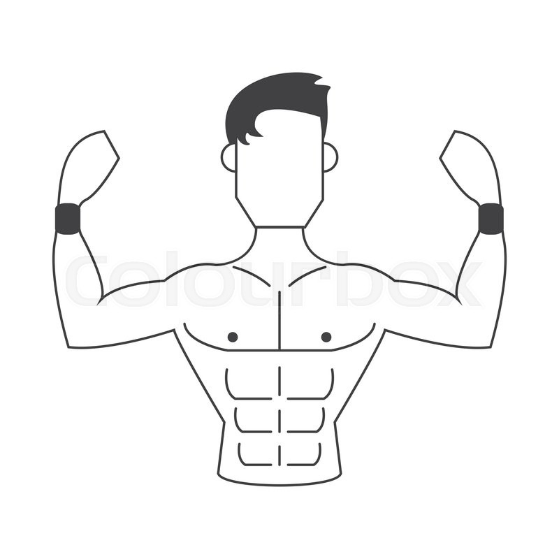 Flat design strong man icon vector ... | Stock vector | Colourbox