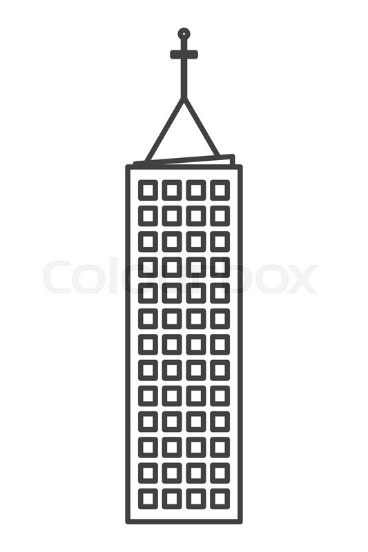 Flat design tall building icon vector ... | Stock vector | Colourbox