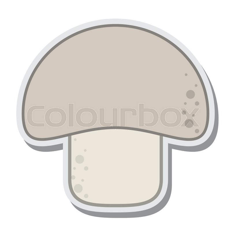 Flat design single mushroom icon ... | Stock vector | Colourbox