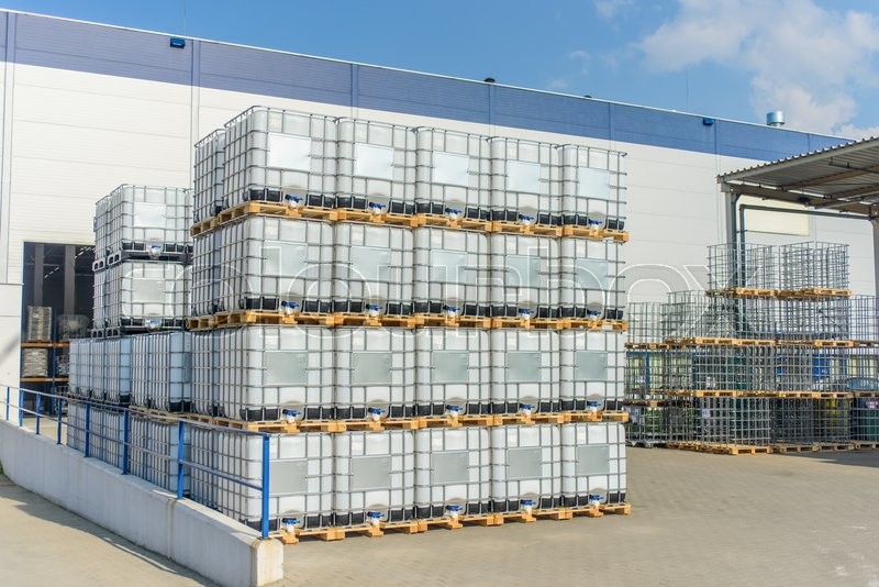 Packed pallets of retail goods standing ... | Stock image | Colourbox