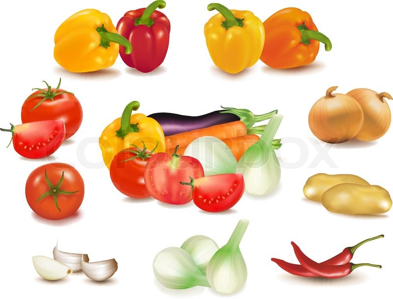 The big colorful group of vegetables. ... | Stock vector | Colourbox