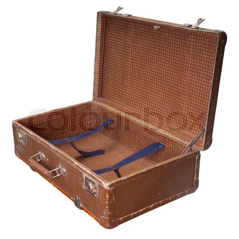 Open vintage suitcase isolated on ... | Stock image | Colourbox