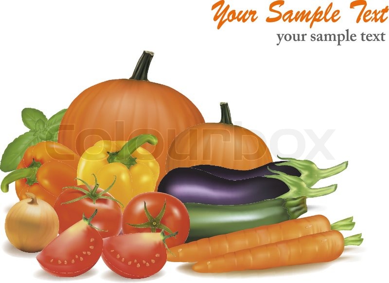 The big colorful group of vegetables. ... | Stock vector | Colourbox