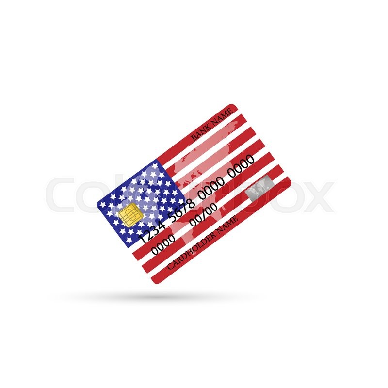Credit card design with a flag of ... | Stock vector | Colourbox
