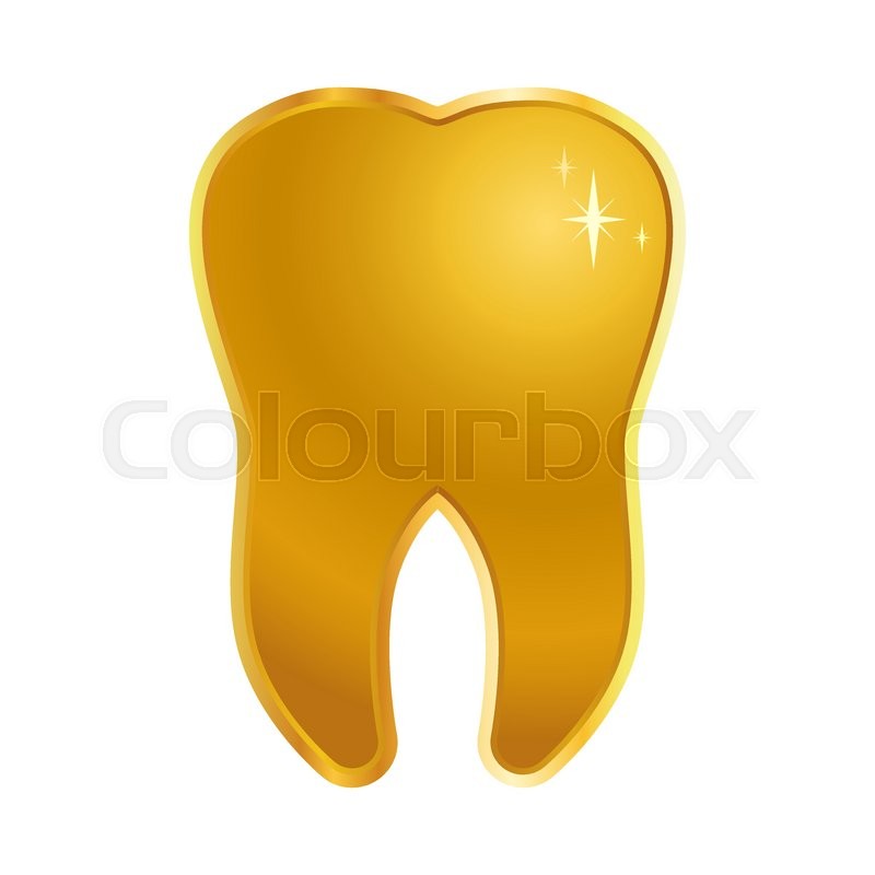 Vector stock of shiny golden tooth | Stock vector | Colourbox
