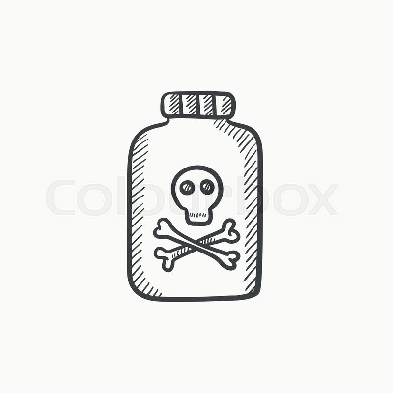 Bottle of poison vector sketch icon ... | Stock vector | Colourbox
