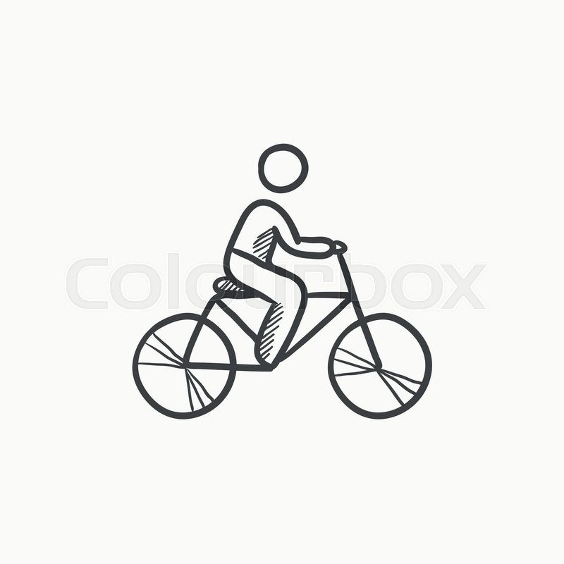 Man Riding Bicycle Drawing