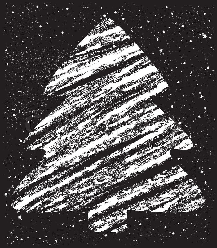 Chalk Christmas Tree Clip Art